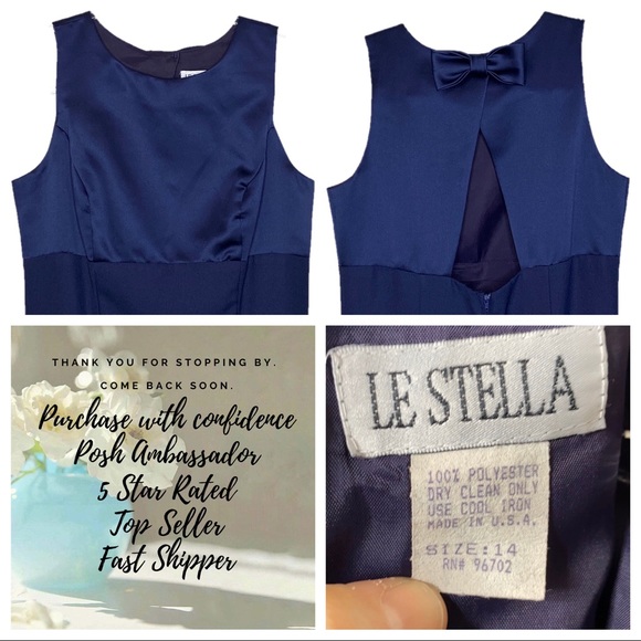 Le Stella | Dresses | Le Stella Form Fitted Formal Navy Gown Sz 4 ...